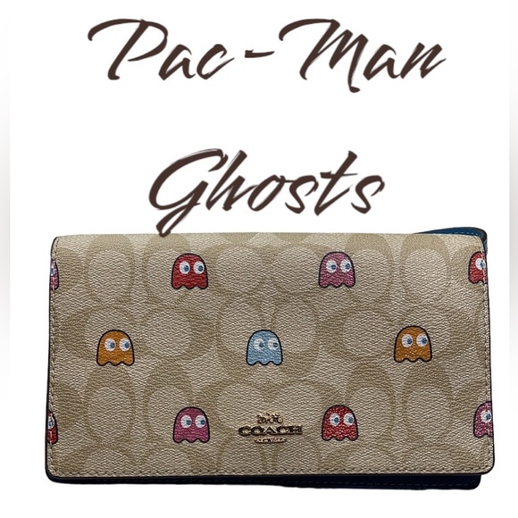 Coach | Bags | Gamers Coach Wallet Bag Organizer Crossbody Purse Pacman ...